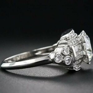 Vintage 1930s Round Cut Diamond Edwardian Ring, Bezel Set- Illusion ...