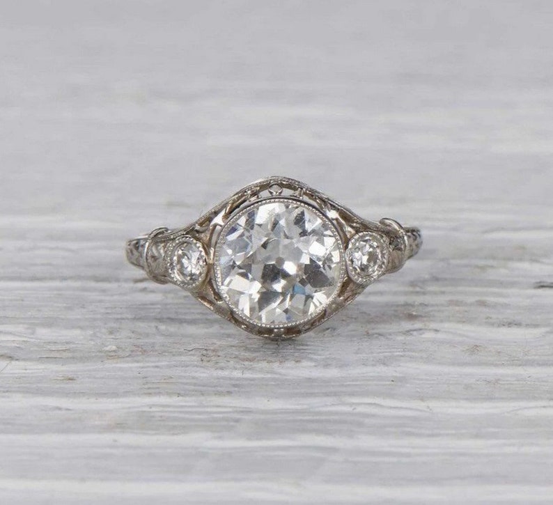 1930s Old European Engagement Ring Antique Edwardian Ring - Etsy