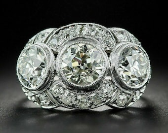 1930s Old European Round Cut Diamond Retro Vintage Ring Art - Etsy