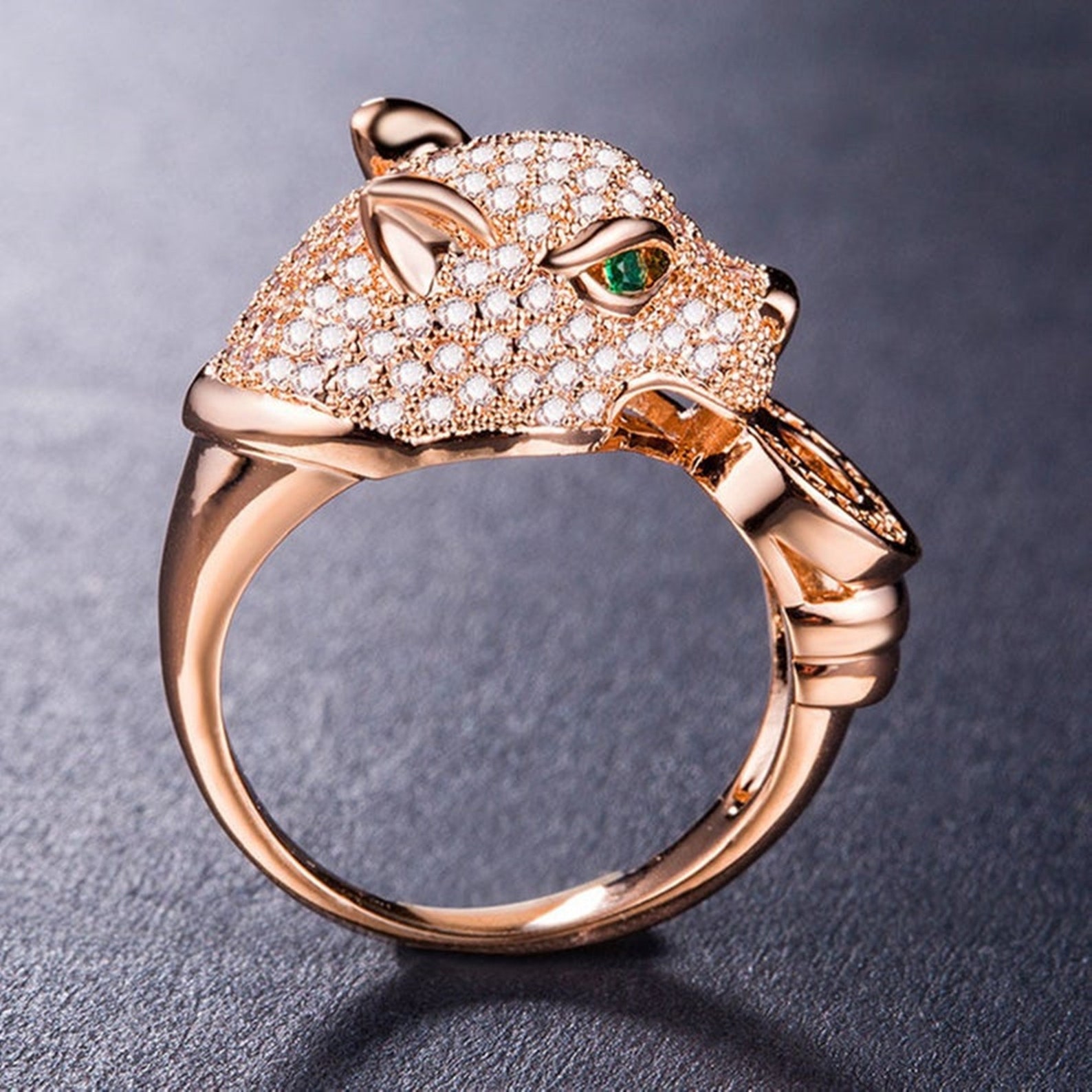 Panther Shape Diamond Ring Jaguar Shape Iced Out Diamond - Etsy