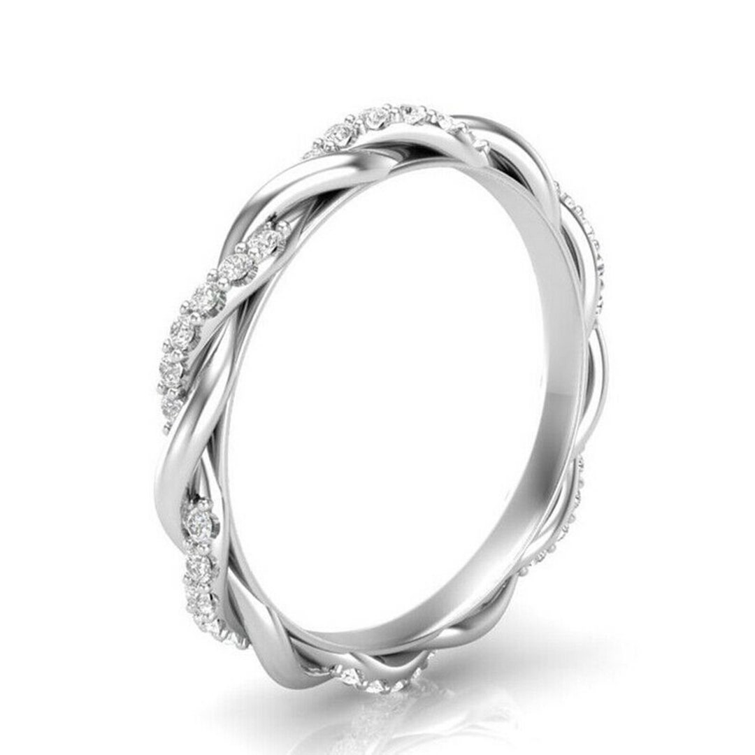 Full Eternity Twisted Rope Engagement Band, Promise Ring, Gift Ring for ...