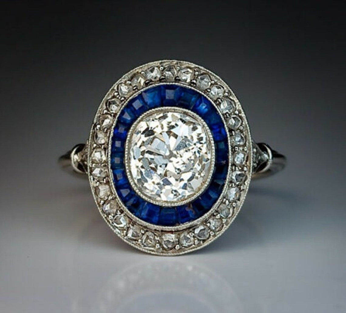 Art Deco Two Tier Diamond Women Ring Antique Diamond Ring - Etsy