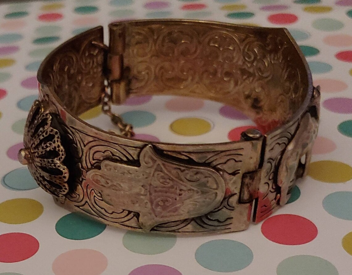 Hamsa and Camel Vintage Cuff Bracelet Made in Morocco - Etsy UK
