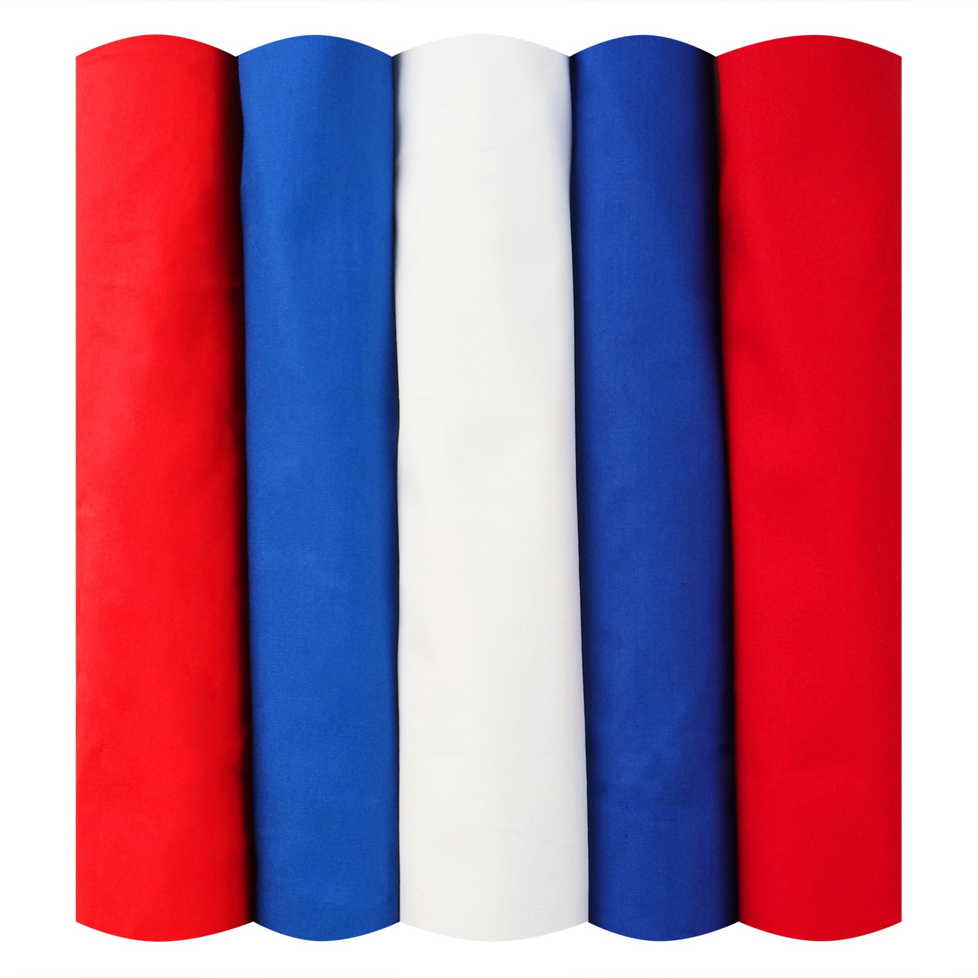 5pcs Set Solid Red Blue White 100 Cotton Fabric Etsy
