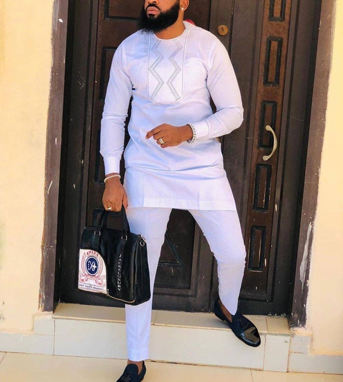 White Men's Traditional Wear African Men's Wear - Etsy