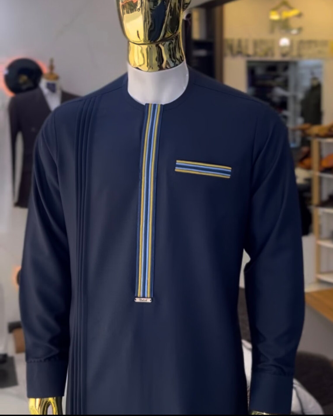 Blue African Men Attire, Nigerian Men Attire, African Wedding Suit ...
