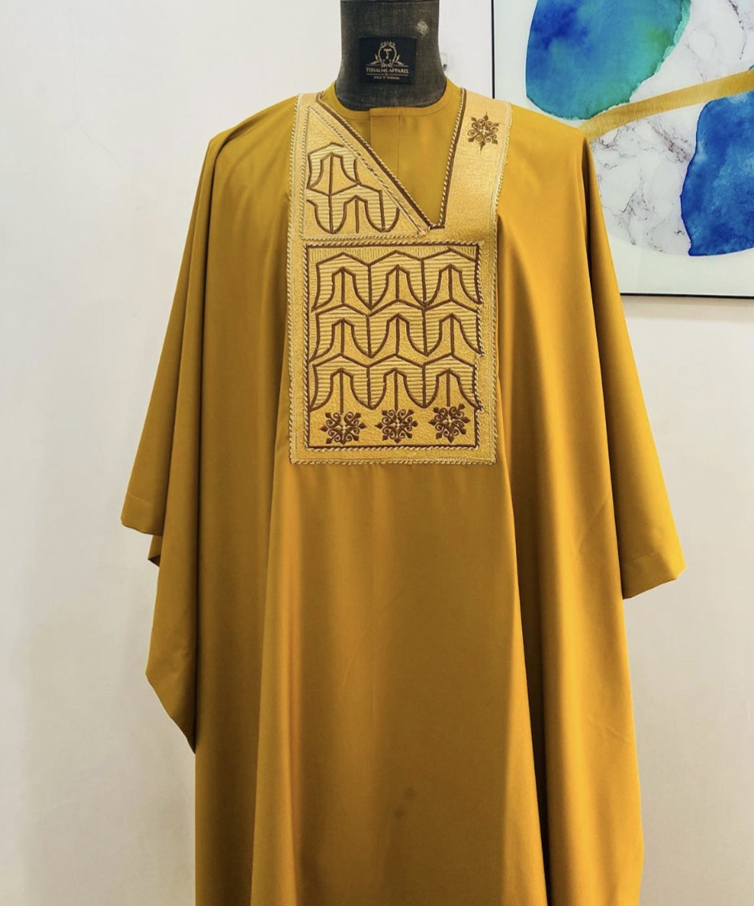 Gold African Agbada, Men's Wedding Suit, Handmade - Etsy