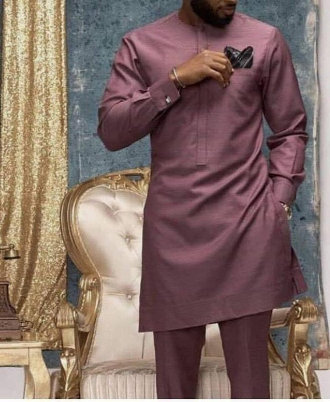 African Men's Dashiki Set, Matching Shirt and Pant, Wedding Suit - Etsy