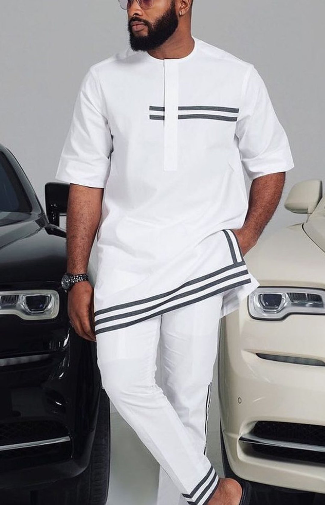 African Men's Clothing, White Tailored Suit, African Wear, African ...