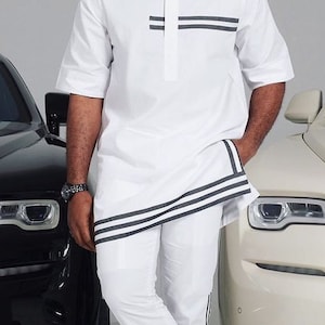 African Men's Clothing, White Tailored Suit, African Wear, African ...