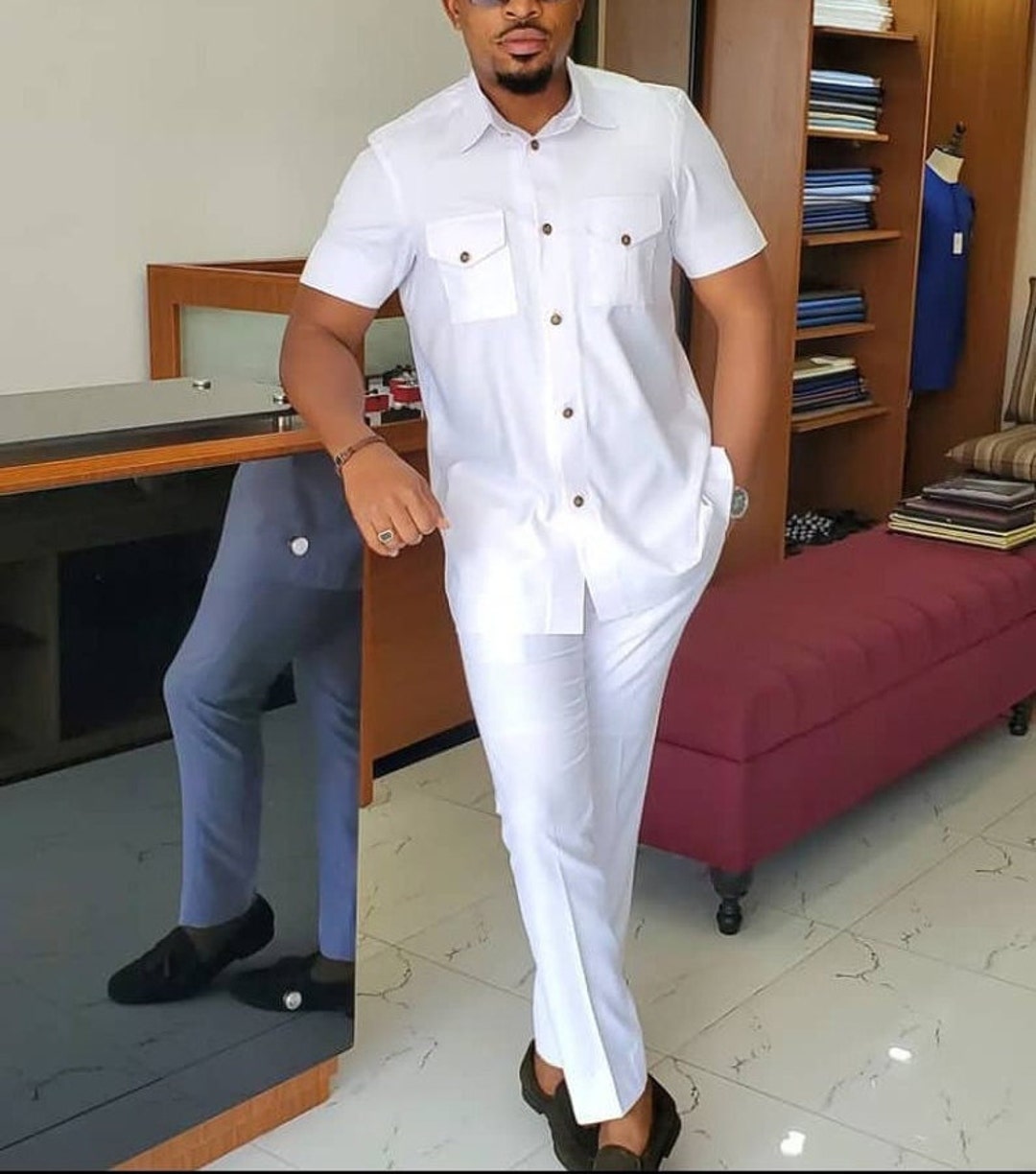 White African Men Attire, Nigerian Men Attire, African Wedding Suit ...