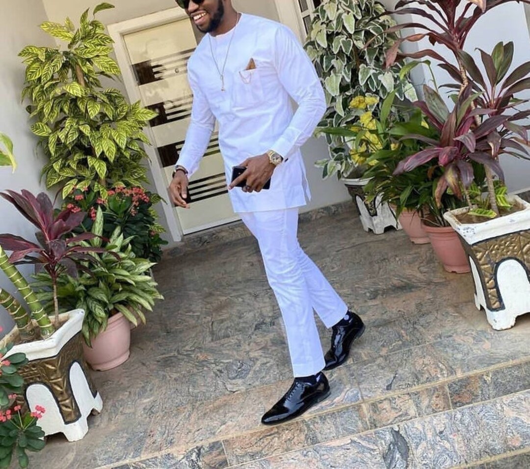 White Suit, African Men's Clothing, African Wedding Suit, Men's ...
