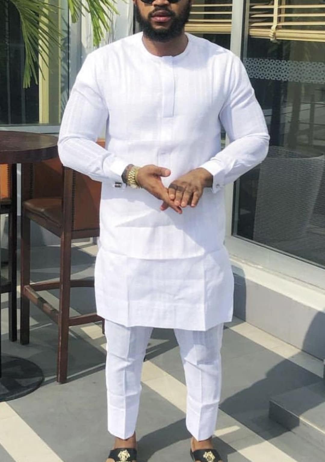 African Men Clothing | Kaftan African Men Shirt and Down White ...