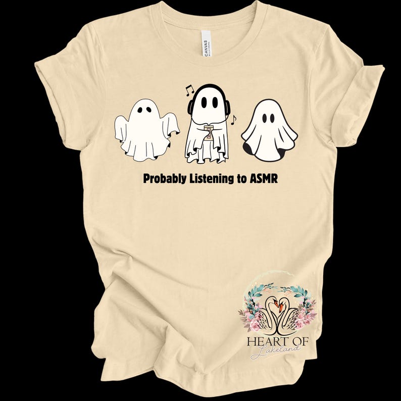 Probably Listening to ASMR Boo Crew Bella Canvas Short Sleeve T-shirt ...