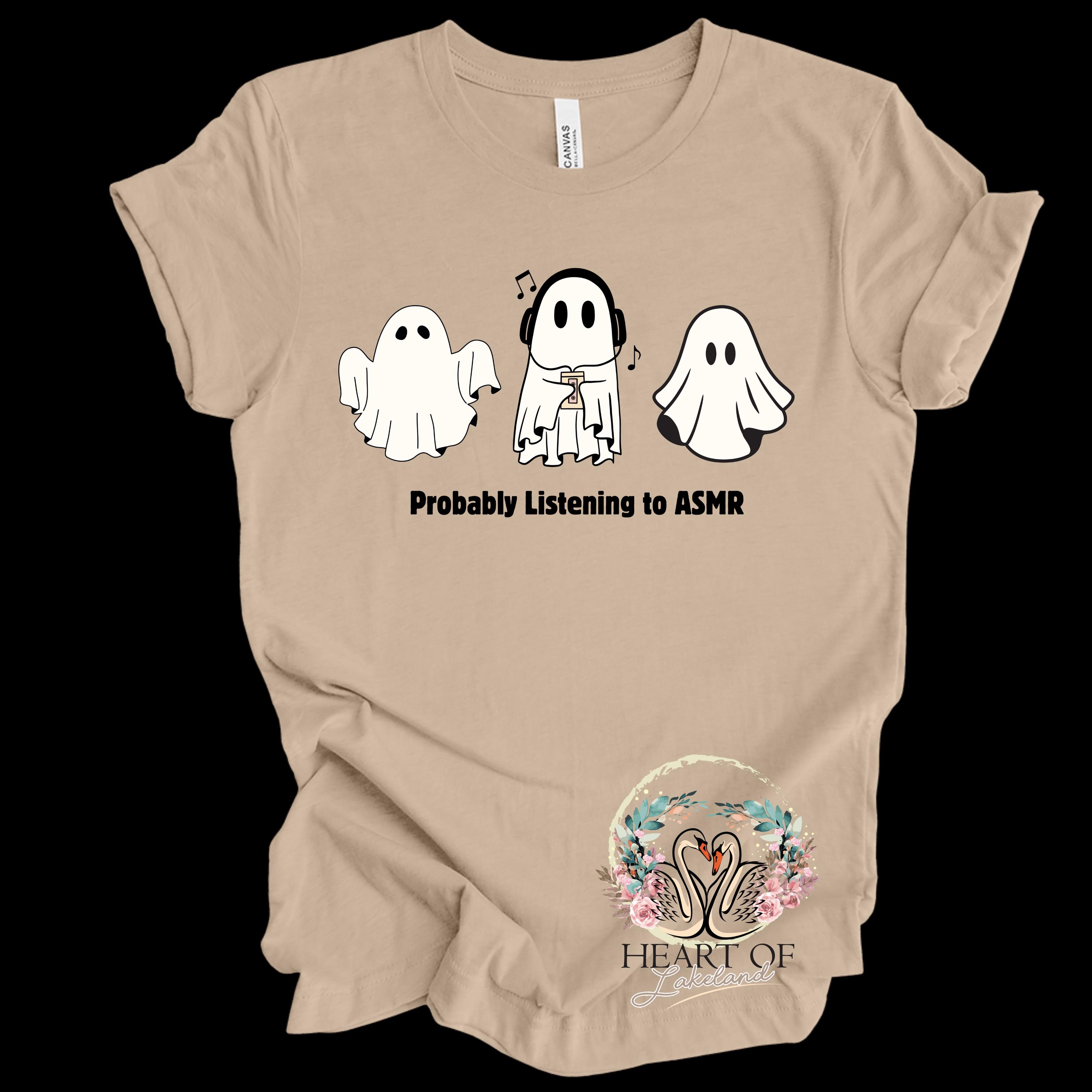 Probably Listening to ASMR Boo Crew Bella Canvas Short Sleeve T-shirt ...