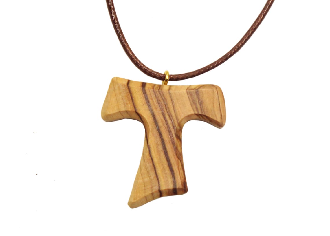 Handmade Olive Wood Tau Cross Pendant From Bethlehem - Etsy