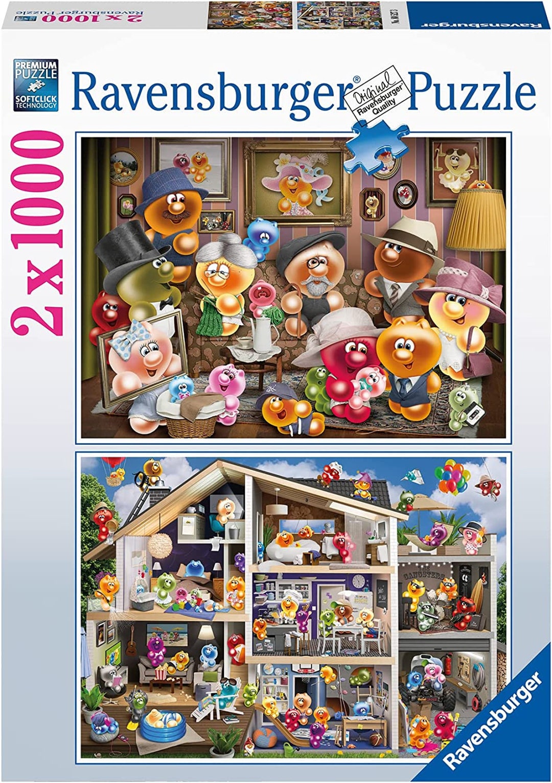 Ravensburger Gelini 2 X 1000 Piece Puzzle Family Portrait Dollhouse ...