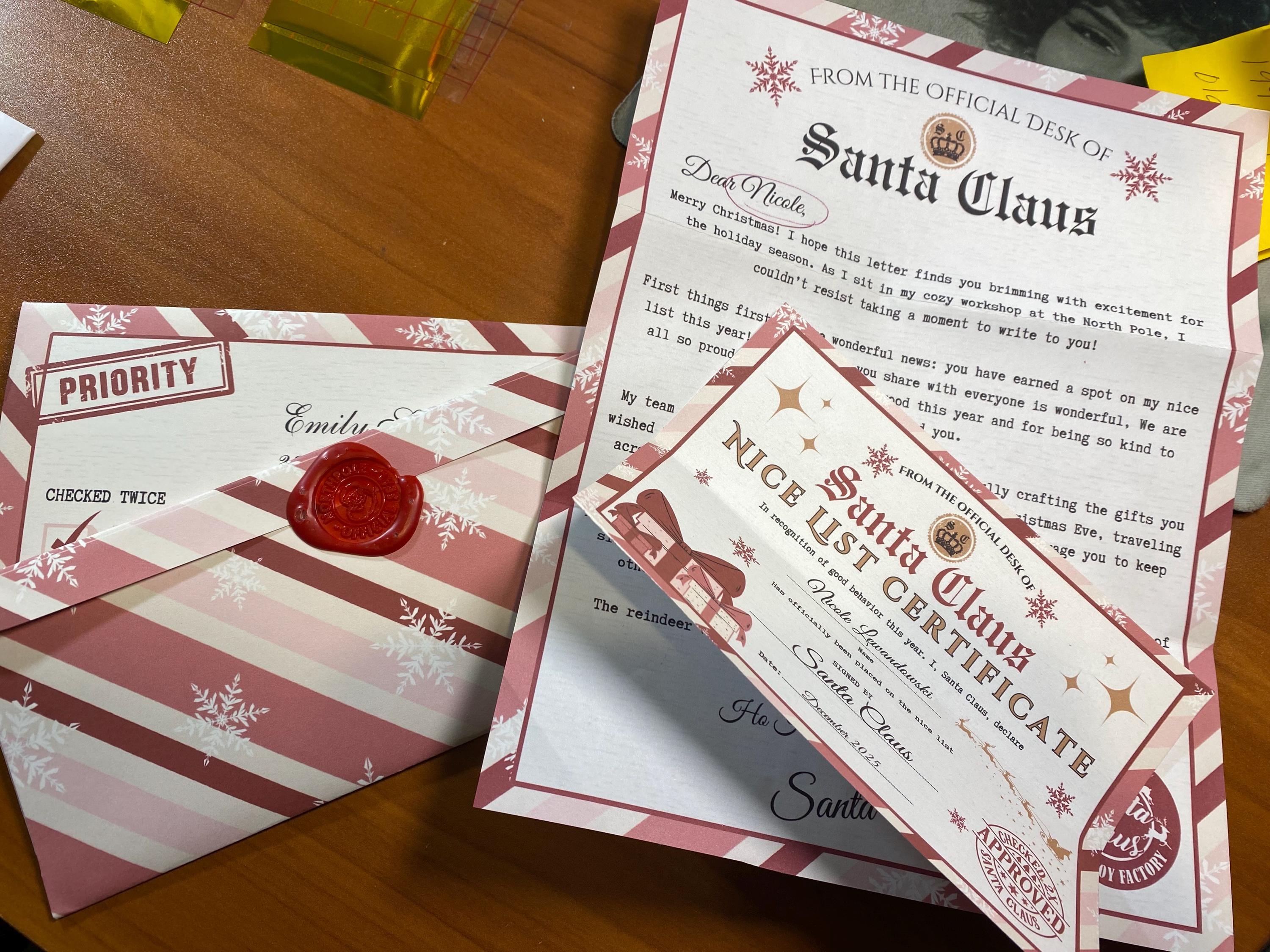 Personalized Santa Letter From North Pole: Handmade Christmas Card - Etsy