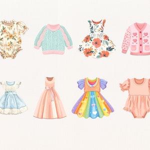 Cute Girl Clothes Clipart, Dress Clipart, Fashion Girl Clipart, Dress ...