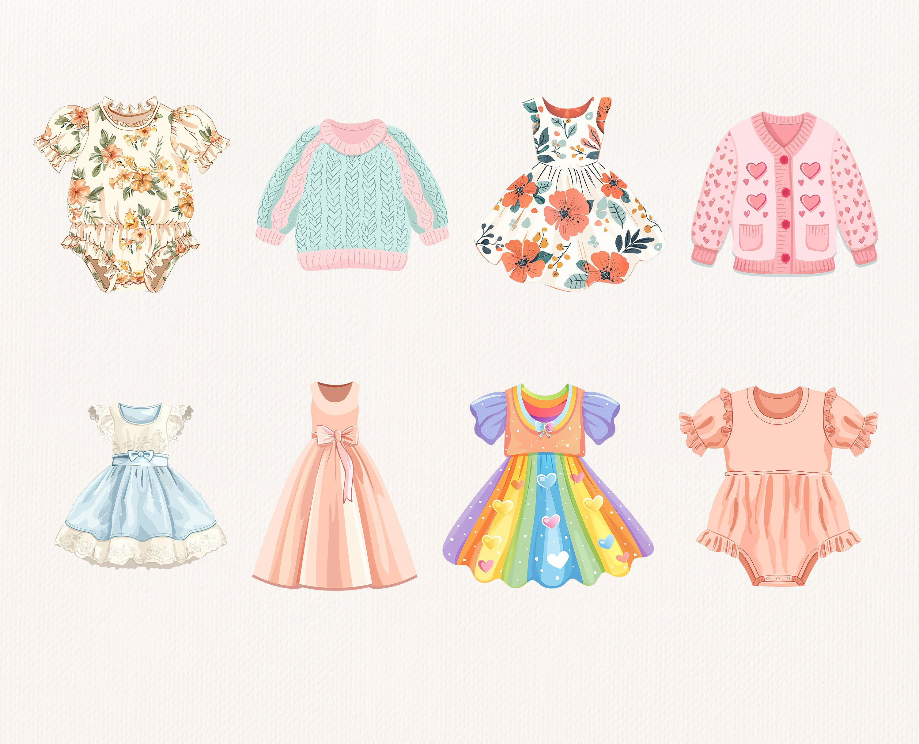 Cute Girl Clothes Clipart, Dress Clipart, Fashion Girl Clipart, Dress ...