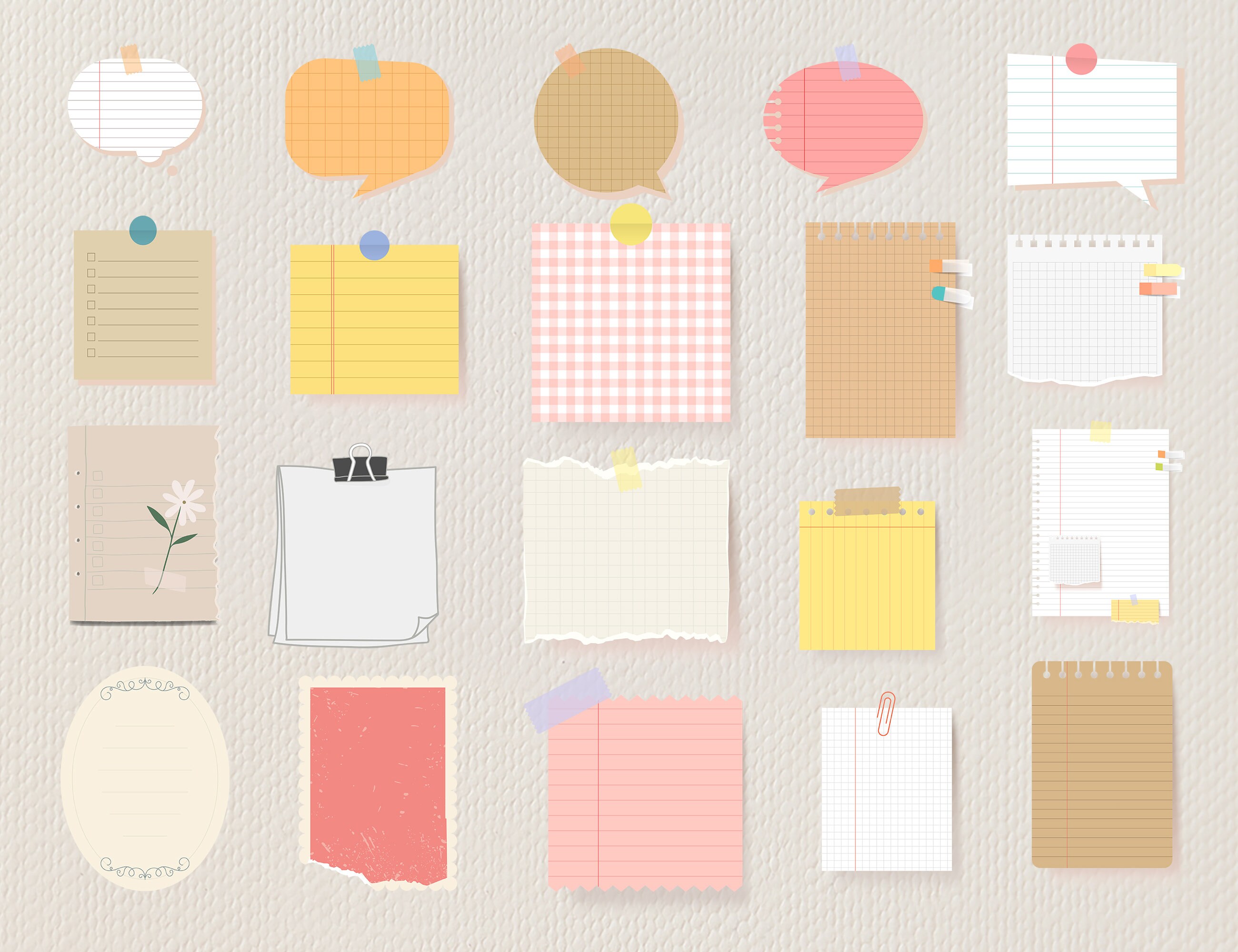 136 Digital Sticky Notes Digital Stickers Png Stickers - Etsy