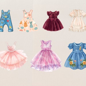 Cute Girl Clothes Clipart, Dress Clipart, Fashion Girl Clipart, Dress ...