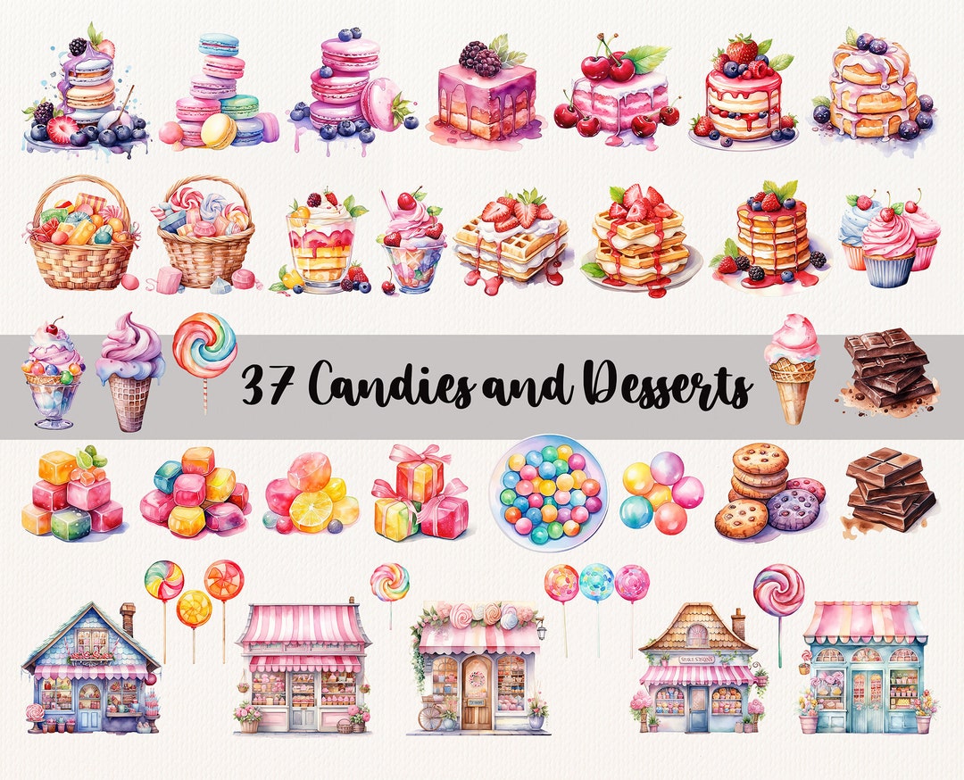 37 Sweets Png, Candy Clipart, Dessert Clipart, Bakery Clipart, Cake ...