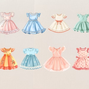 Cute Girl Clothes Clipart, Dress Clipart, Fashion Girl Clipart, Dress ...