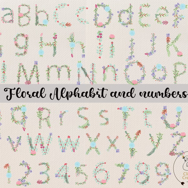 Floral Alphabet Clipart - Etsy UK