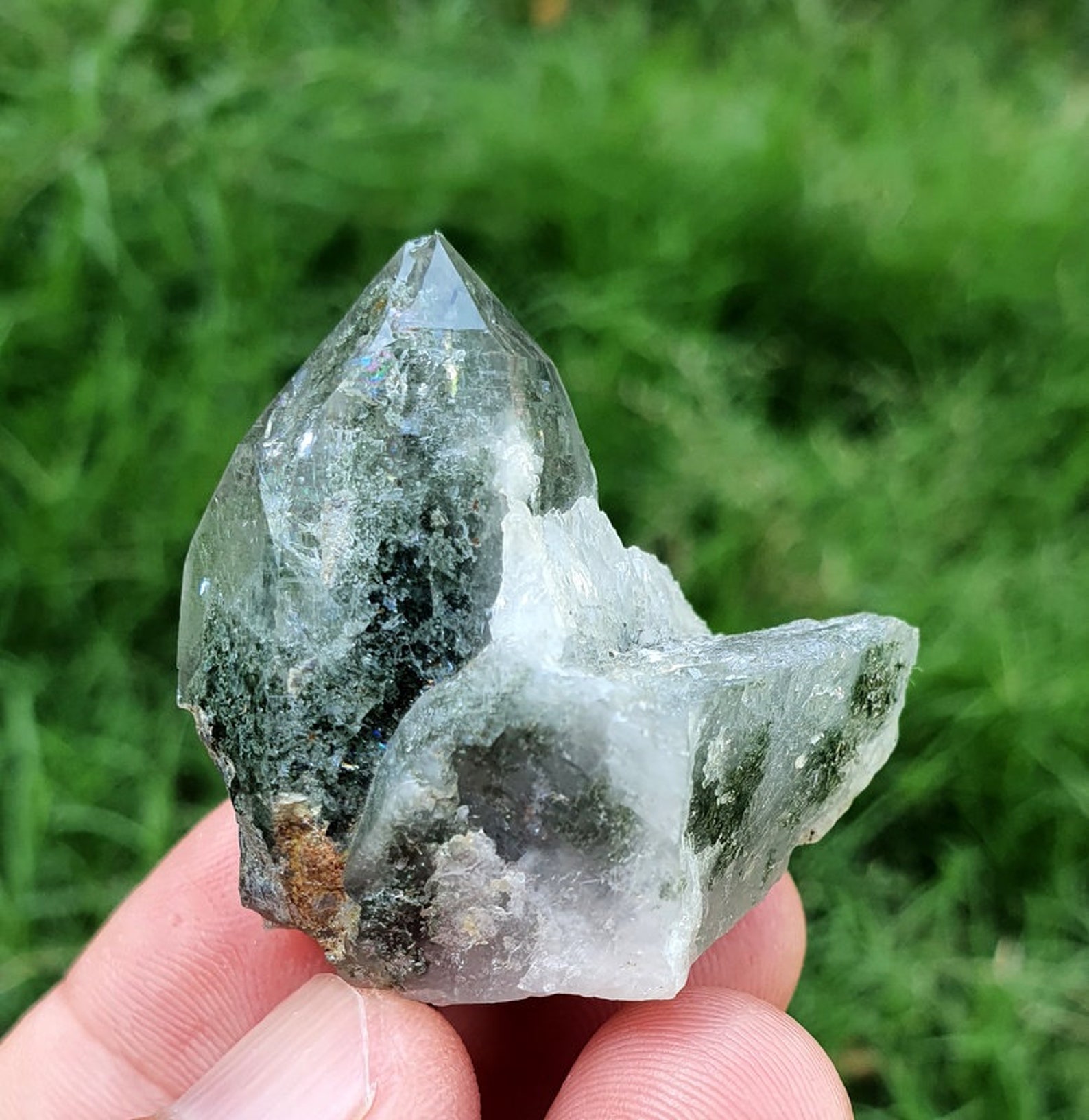29 Grams Very Beautiful Chlorine Inclusion Quartz Crystal From - Etsy