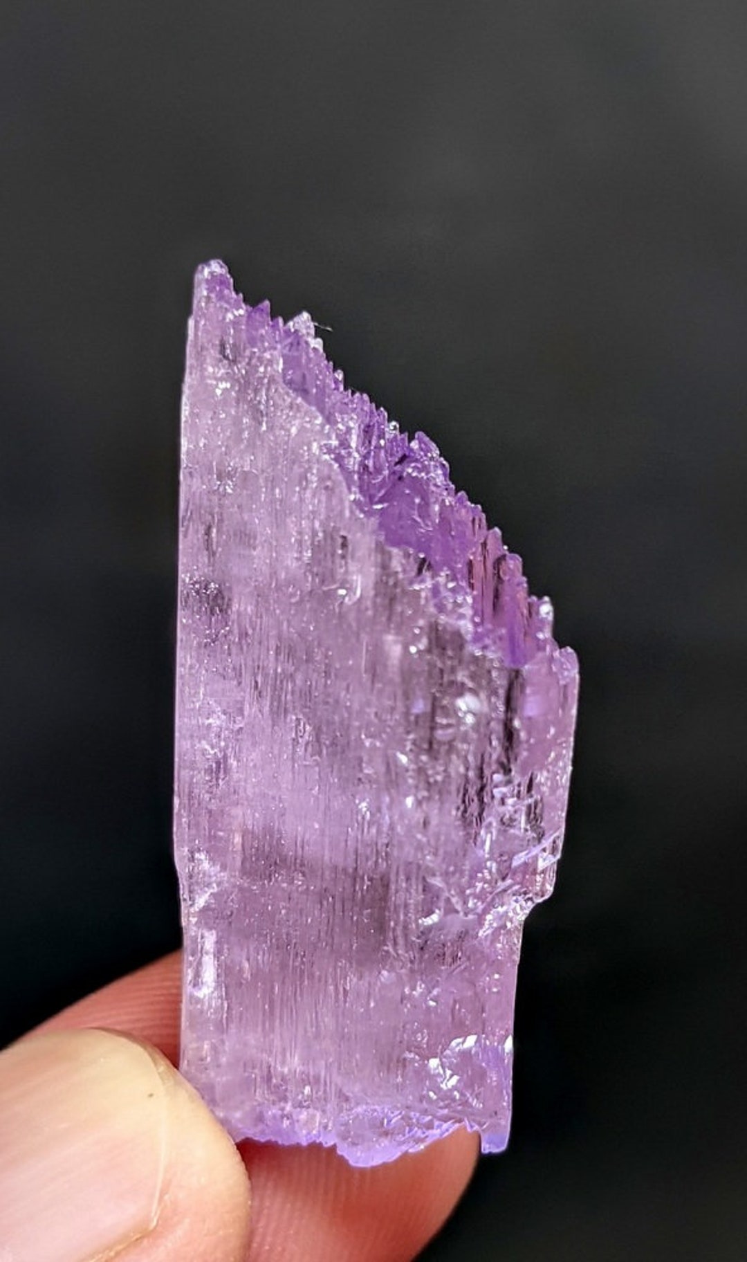 10 Grams Beautiful Etched Head Purple Kunzite Crystal From Afghanistan ...