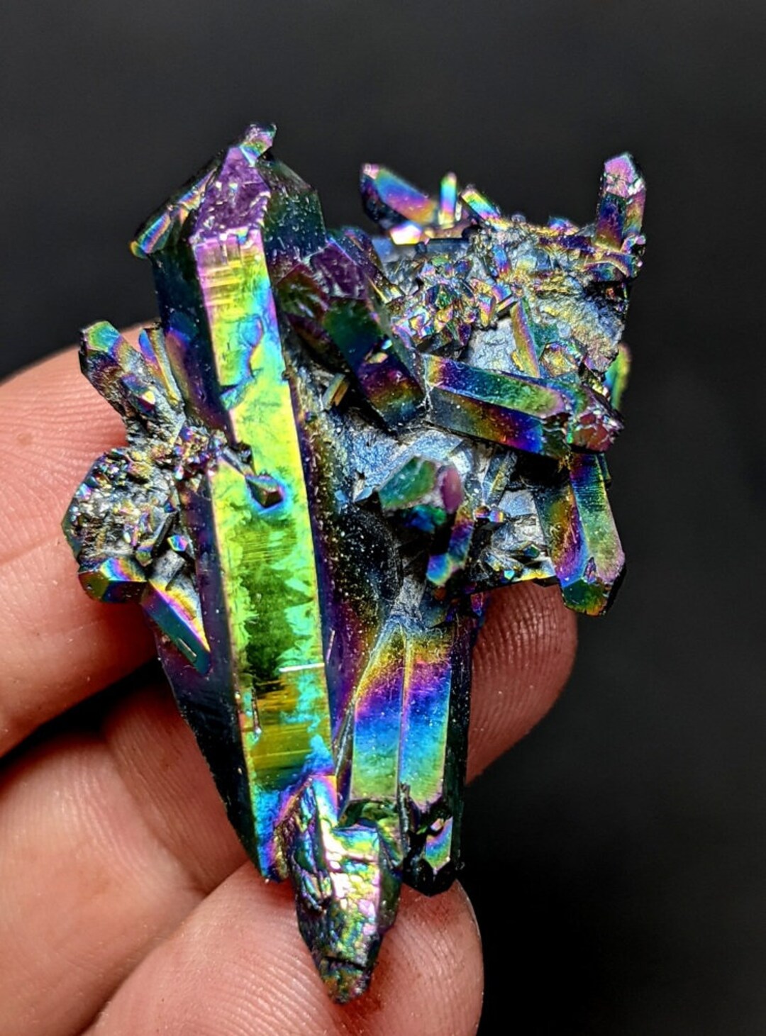 19 Grams Beautiful Rainbow Titanium Aura Quartz Cluster From China - Etsy