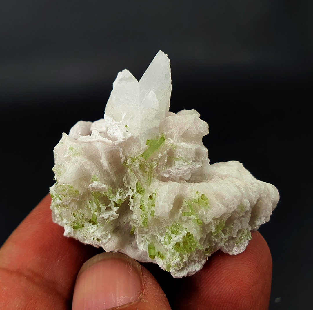 21 Grams Very Beautiful Rare Hambergite With Green Tourmaline Specimen ...
