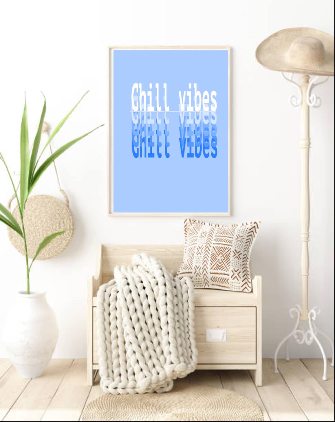 Printable Poster Chill Vibe in Blue - Etsy