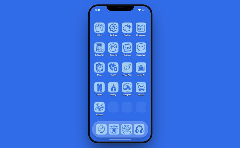 Blue App Icon Pack: 200+ Icons & Wallpapers (iphone / Ipad) (digital ...