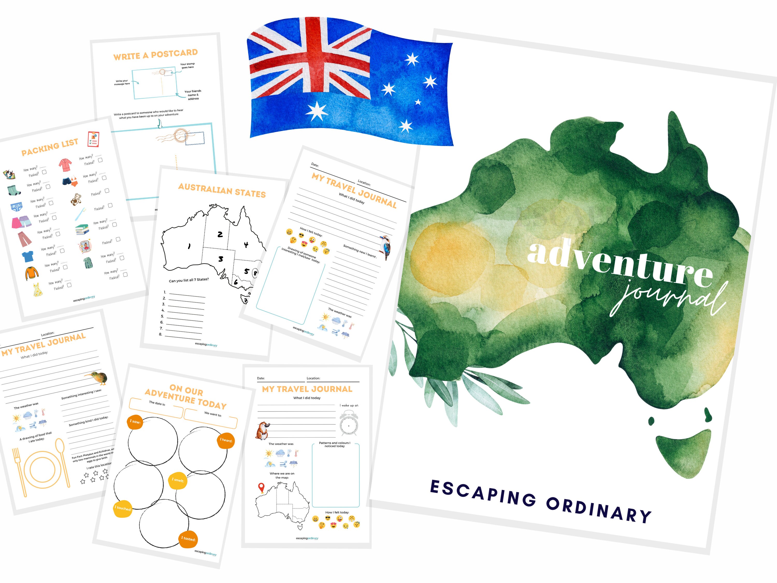 Kids Adventure Travel Journal Australia Activities Road - Etsy Australia