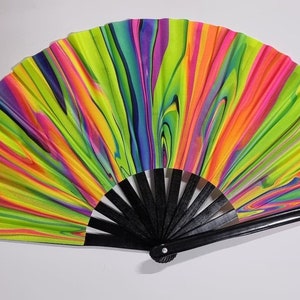 UV Flow Glo Hand Fan/ Rave Fan/ Festival Fan/ Club Fan/ Large - Etsy ...