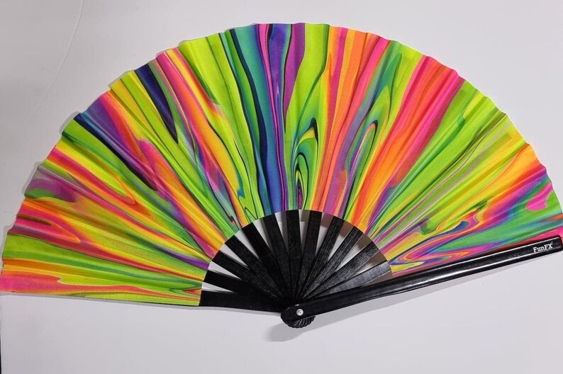 UV Flow Glo Hand Fan/ Rave Fan/ Festival Fan/ Club Fan/ Large - Etsy ...