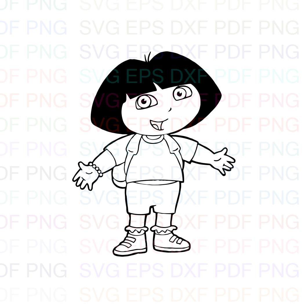 Dora Dora And Friends Outline Svg Stitch silhouette Coloring | Etsy