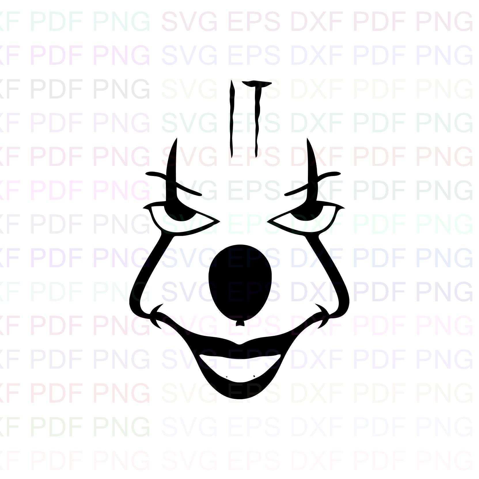 IT Pennywise The Clown Outline Svg Stitch silhouette | Etsy