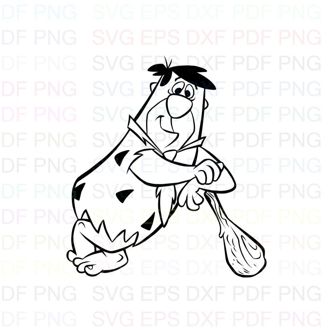 Fred Flintstone The Flintstones 2 Outline Svg Stitch | Etsy