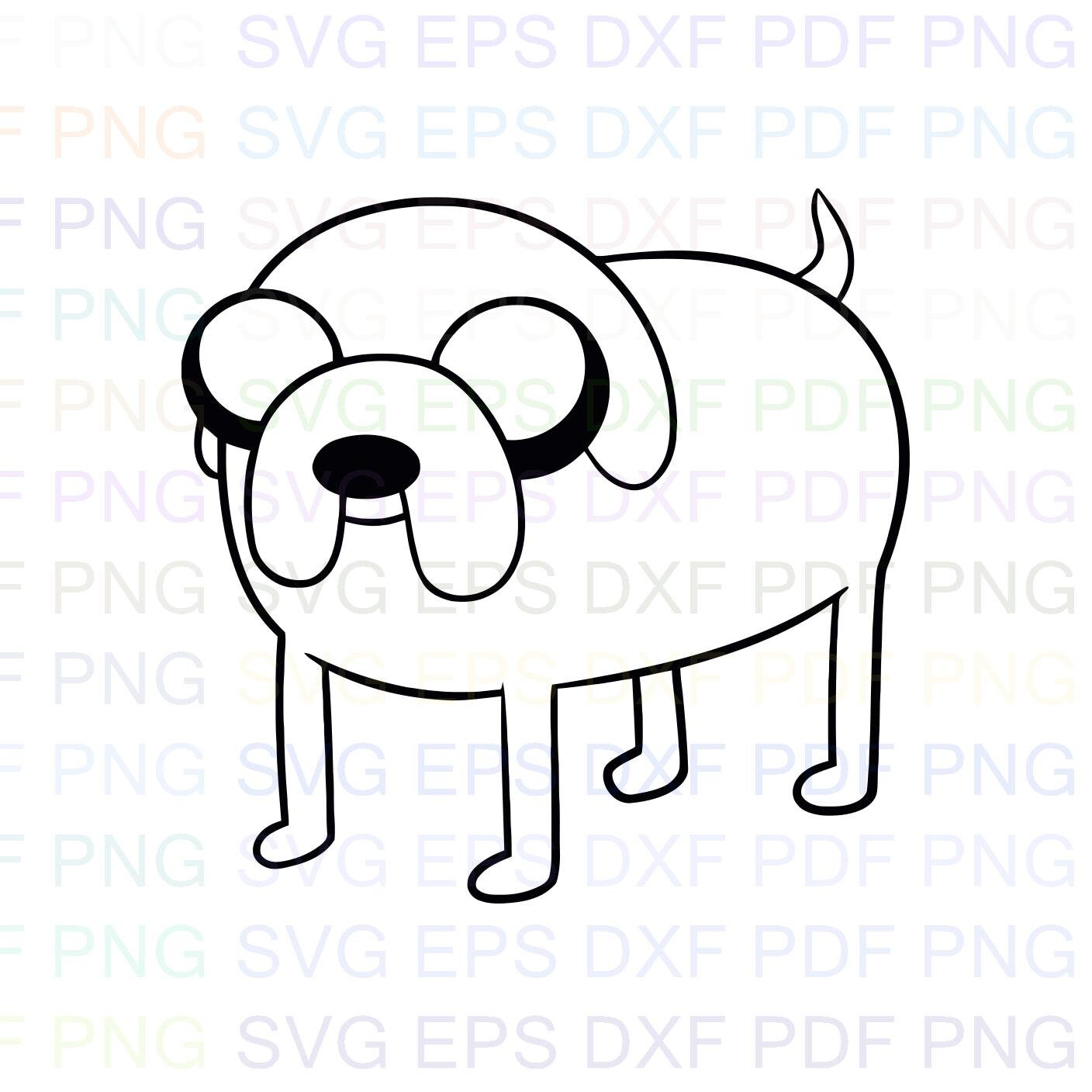 Jake The Dog Adventure Time Outline Svg Stitch silhouette | Etsy