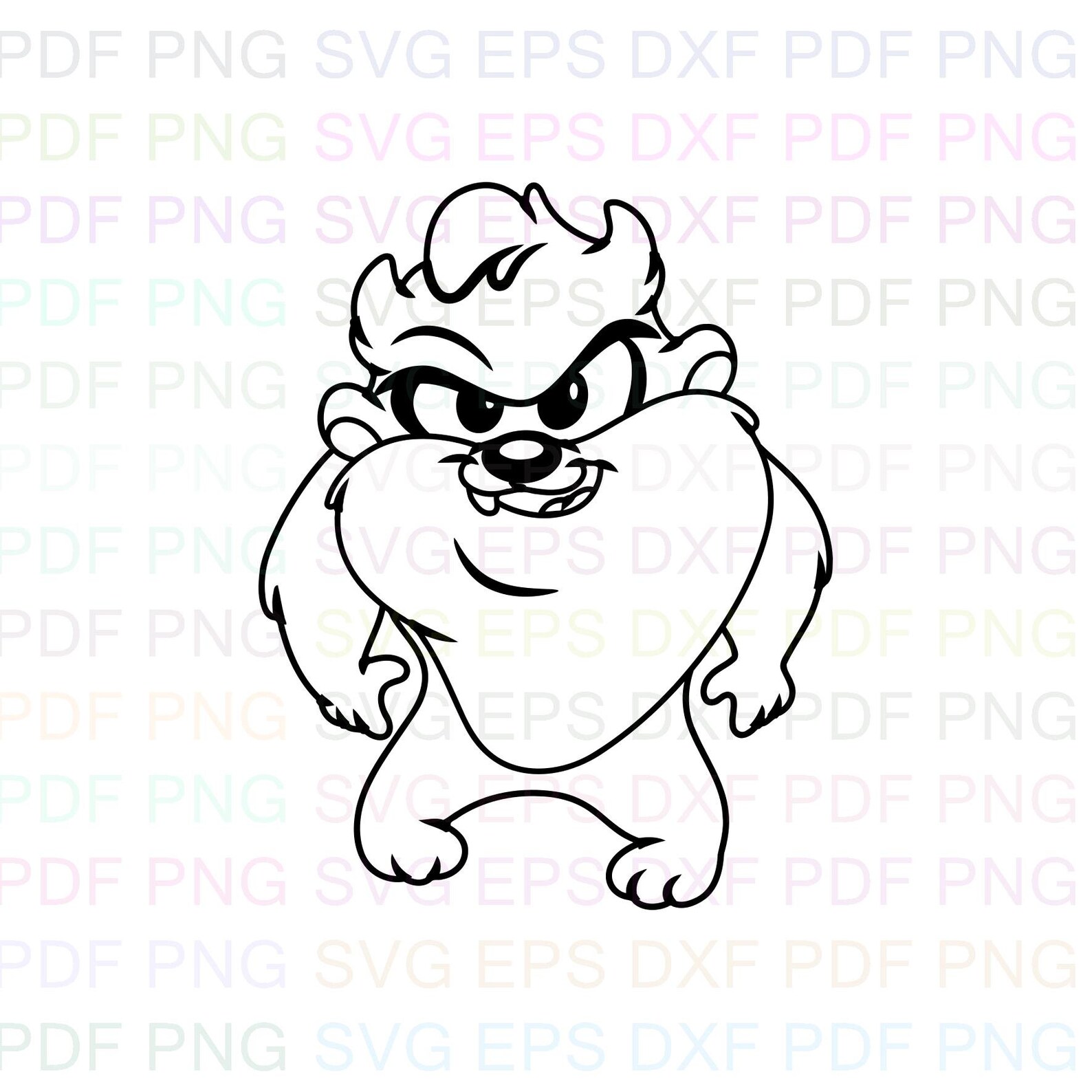 Baby Taz Baby Looney Tunes 2 Outline Svg Stitch silhouette | Etsy