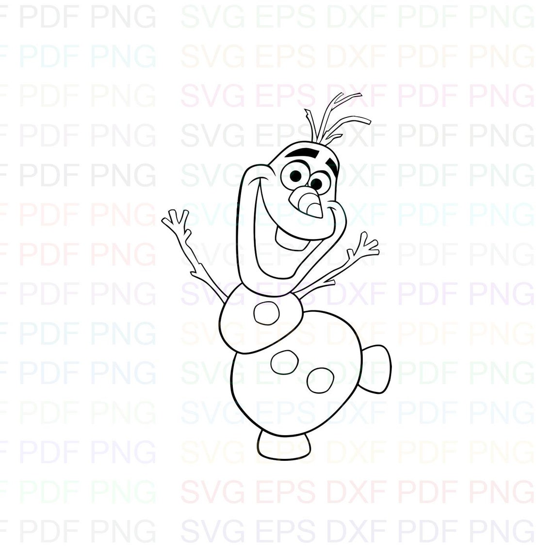 Frozen Olaf Dancing 4 Outline Svg Stitch silhouette Coloring | Etsy
