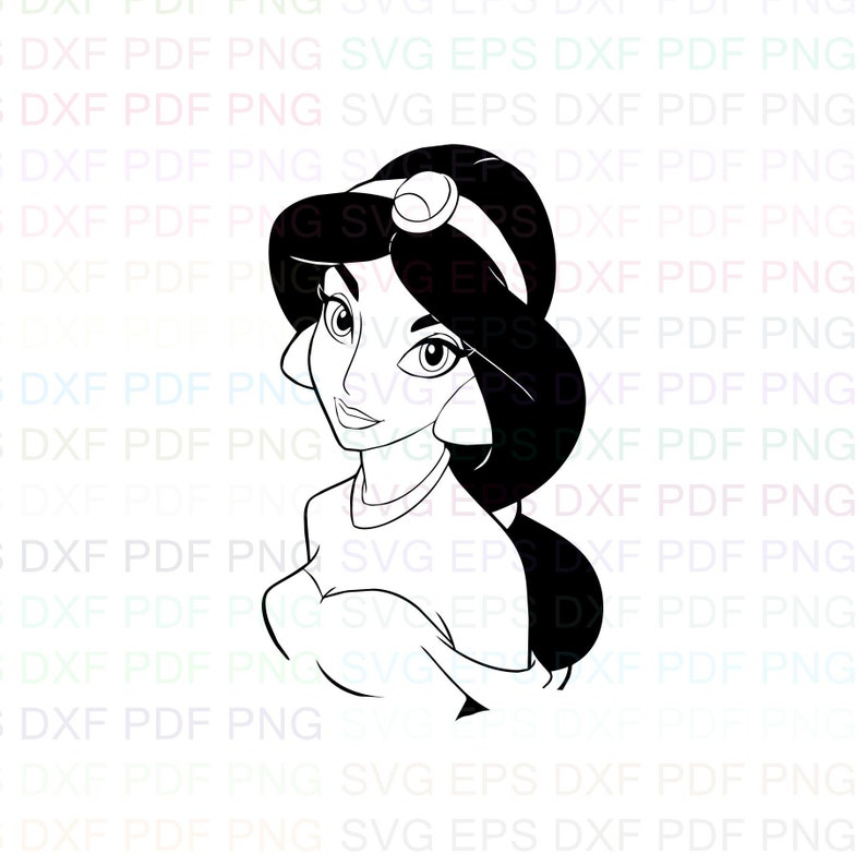 Jasmine 4 Aladdin Outline Svg Stitch Silhouette Coloring Etsy