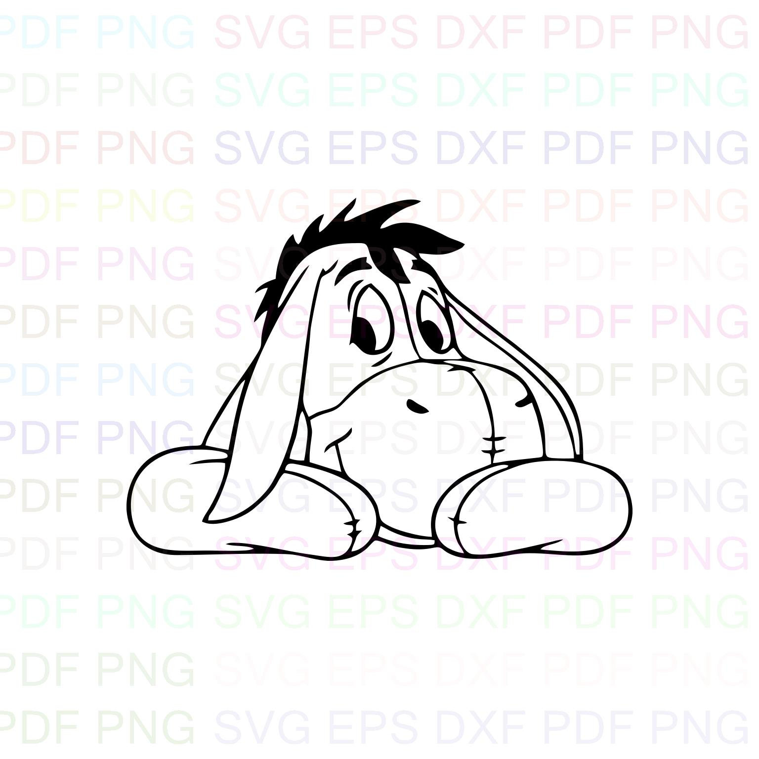 Eeyore Donkey Winnie the Pooh Outline Svg stitch Silhouette | Etsy