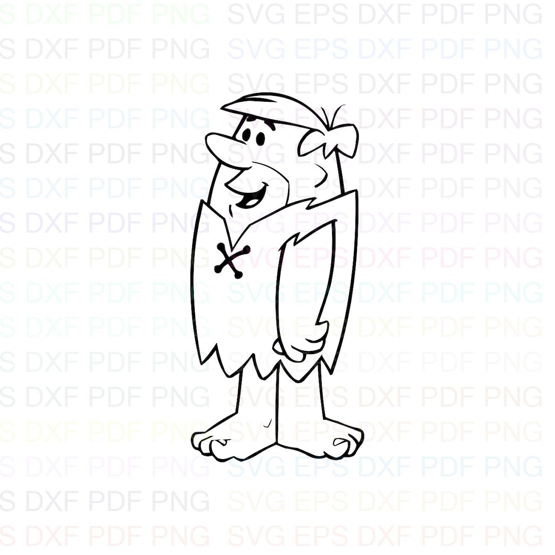 Barney Rubble The Flintstones 4 Outline Svg Stitch silhouette | Etsy