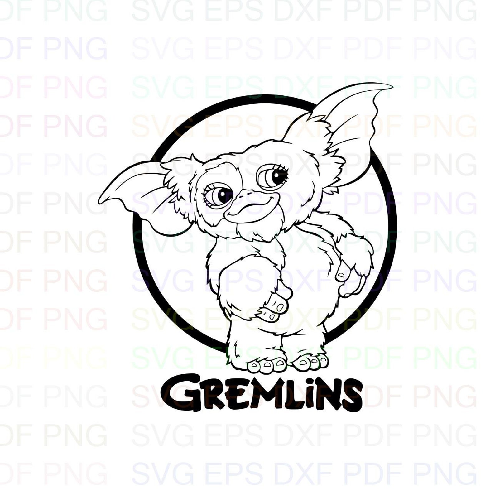 Vintage Estilo Gremlins Esquema Svg Silueta de puntadaPágina | Etsy