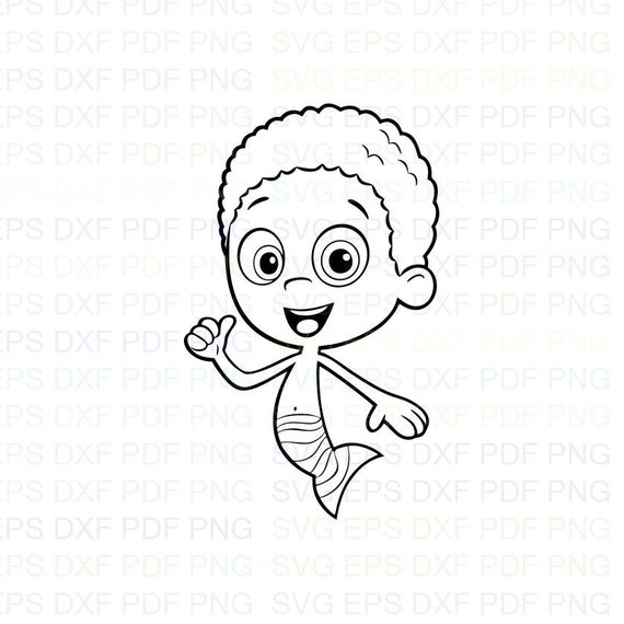 Goby Bubble Guppies Outline Svg Stitch silhouette Coloring | Etsy