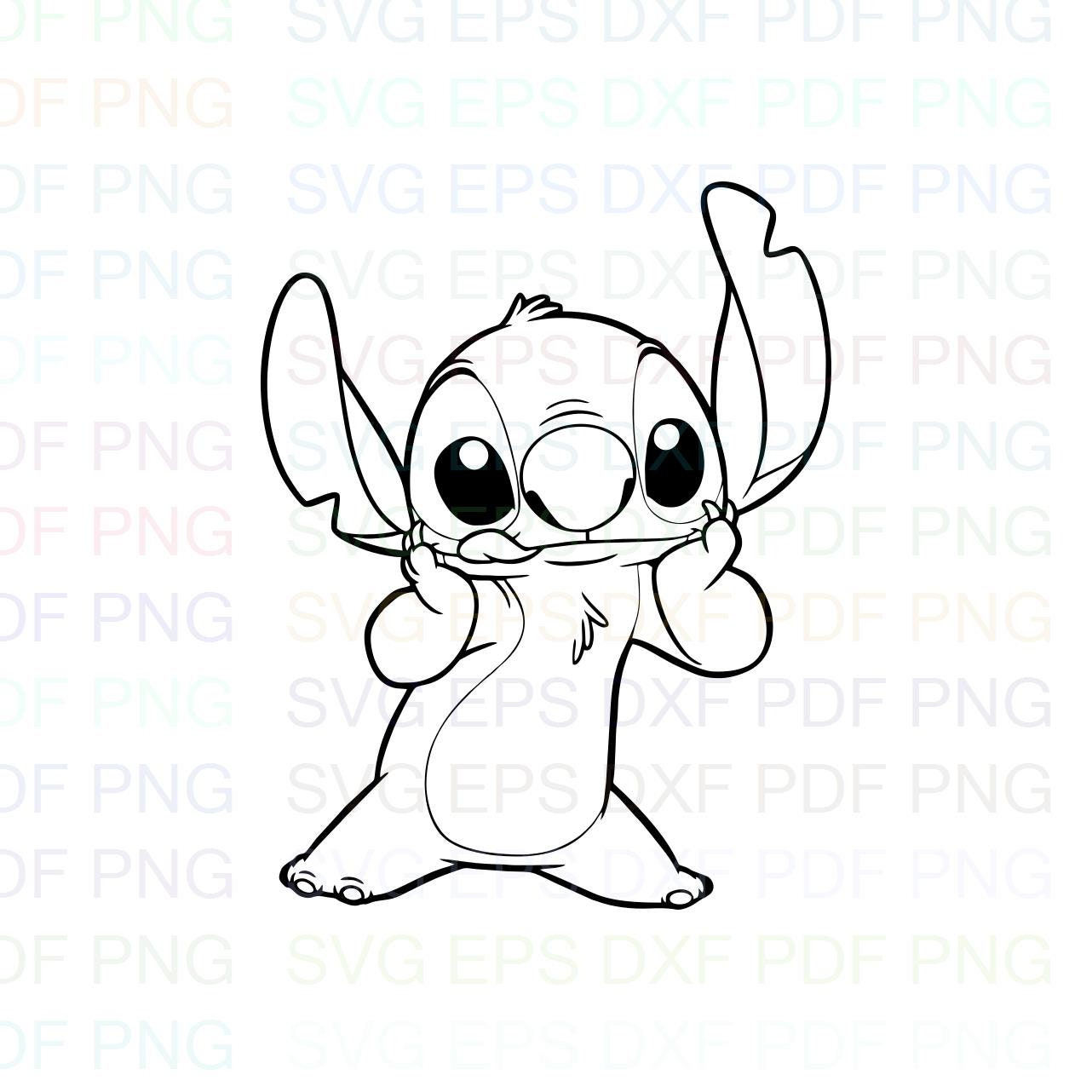 Stitch Lilo And Stitch Outline Svg Stitch silhouette | Etsy